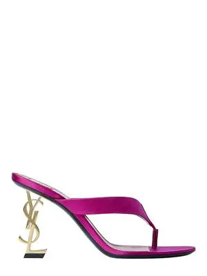 Saint Laurent Opyum Satin Thong Mule Sandals - Pink