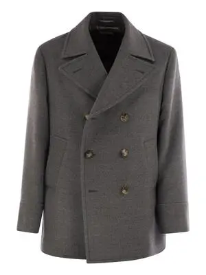 Brunello Cucinelli One-and-a-half-breasted Wool Coat - Gray