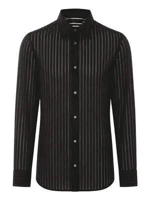 Gucci Striped Silk Gauze Shirt - Black