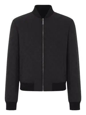 Gucci Lightweight Silk Faille Reversible Zipper Jacket - Black