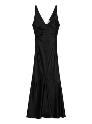 Sportmax Satin Long Dress - Black