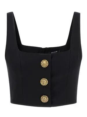 Balmain Wool Brassiere Top - Multicolor