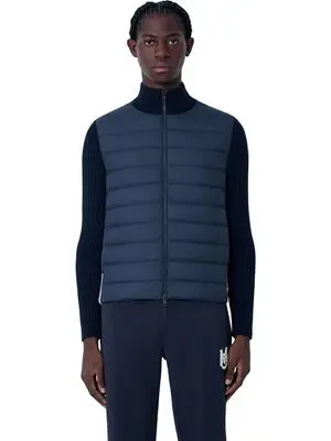 Moncler Padded Logo Motif Cardigan - Blue