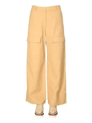 Stella McCartney Wide Leg Cargo Pants - Cream