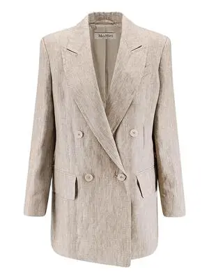 Max Mara Mxmolimpia Linen Blazer - Cream