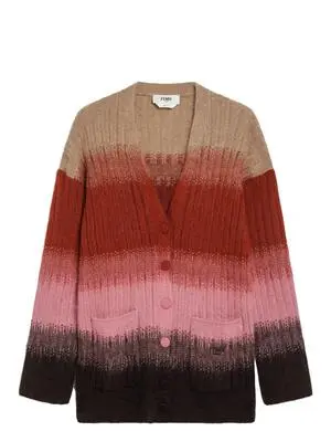 Fendi Mohair And Wool Cardigan - Brown