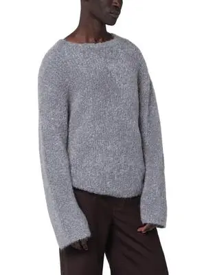 Séfr Jermaine Grey Sweater In Boucle Yarn - Gray