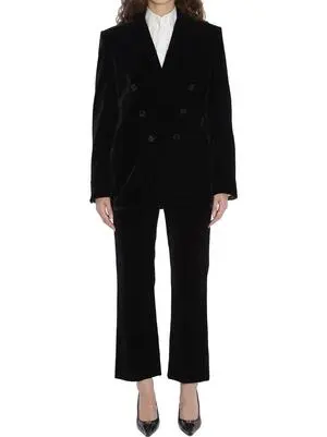 Saint Laurent Velvet Double-breasted Jacket - Multicolor
