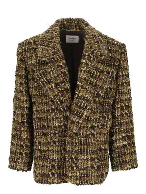 Saint Laurent Tweed Blazer - Green