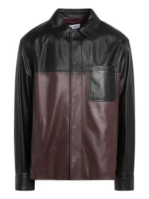 Loewe Loewe Black/Burgundy Leather Overshirt Men Black