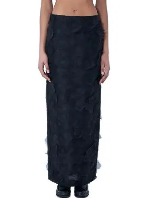 Max Mara Textured Long Skirt - Black