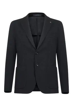 Tagliatore Black Jersey Montecarlo Single-breasted Blazer - Multicolor