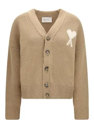 AMI Paris Alpaca Cardigan - Cream