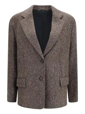 BRUNELLO CUCINELLI Brunello Cucinelli Women Single-Breasted Virgin Wool Blend Jacket