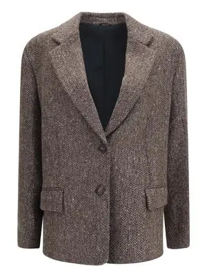Brunello Cucinelli Virgin Wool Blend Jacket - Brown
