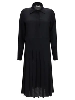 Fendi Long Jacquard Silk Dress - Black