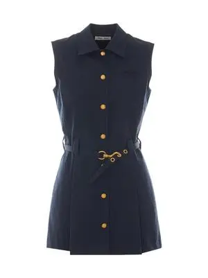 Miu Miu Logo Mini Dress - Blue