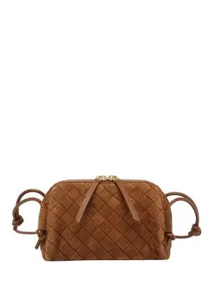 Bottega Veneta Concert Woven Leather Pouch - Gold