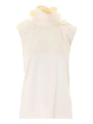 Bottega Veneta Silk Satin Top - White