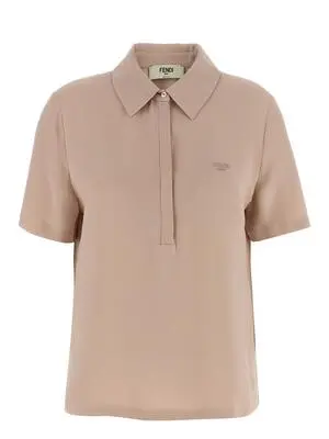 Fendi Silk Polo Shirt - Pink
