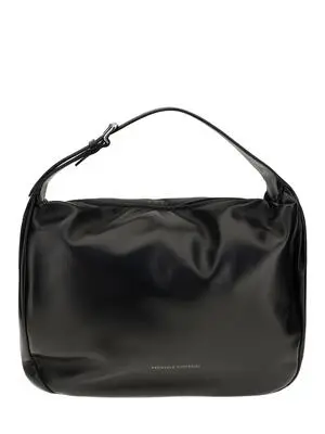 Brunello Cucinelli Boule Nappa Leather Shoulder Bag - Black