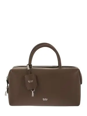 Max Mara Holdallm Medium Satchel In Natural Leather Brown