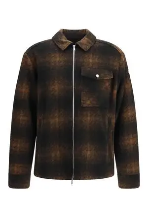 Moncler Embroidered Flannel Shirt - Brown