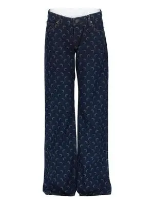 MARINE SERRE Moon Print Jeans - Blue