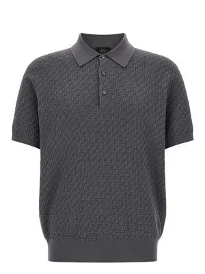 Brioni Cashmere And Cotton Polo Shirt - Multicolor