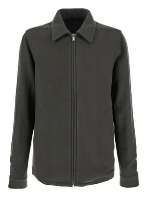 Rick Owens Brad' Green Jacket With Classic Collar In Wool - Multicolor
