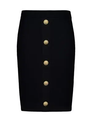 Balmain Tweed Pencil Skirt - Black
