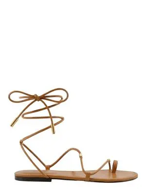 Celine Leather Sandals With Metal Triomphe Logo - Multicolor