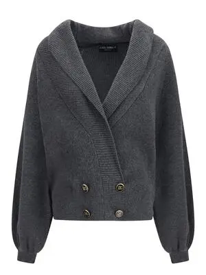 Dolce & Gabbana Cropped Shawl Collar Cardigan - Gray