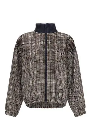 Brunello Cucinelli Padded Jacket With Sequin Details - Cream