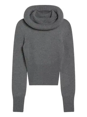 Alaïa Alaia Gray Wool Hoodie Women Gray