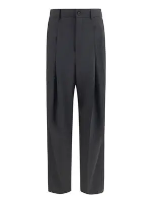 Dolce & Gabbana Wool Blend Wide-leg Tailored Pants - Black