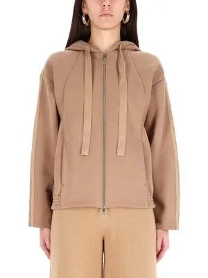 Max Mara Omelia Cotton Hooded Sweatshirt - Brown