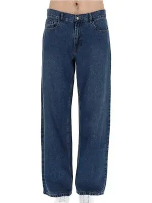 Palm Angels Jeans Curved Logo - Blue