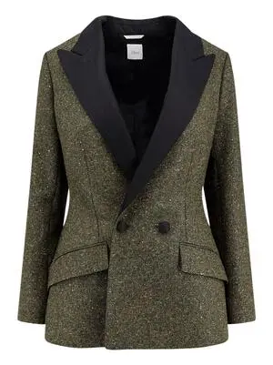 Dior Fitted Silk And Virgin Wool Blend Tweed Blazer - Multicolor
