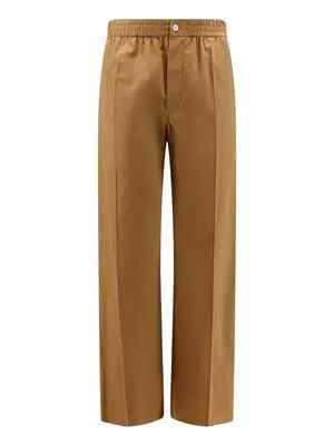 Celine Cotton And Linen Trousers - Brown