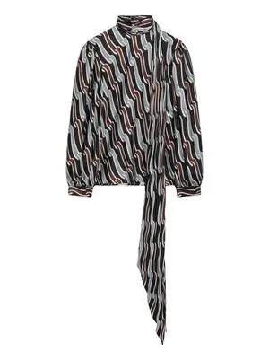 Gucci Printed Silk Twill Blouse - Gray