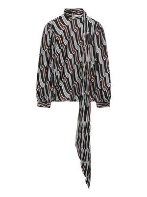 Gucci Printed Silk Twill Blouse - Gray