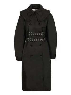 GANNI Duchesse Nylon Trench Coat - Black
