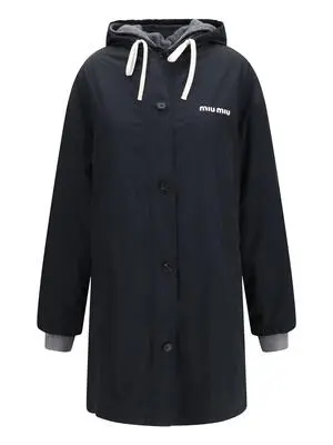 Miu Miu Panama And Fleece Single-breasted Peacoat - Black