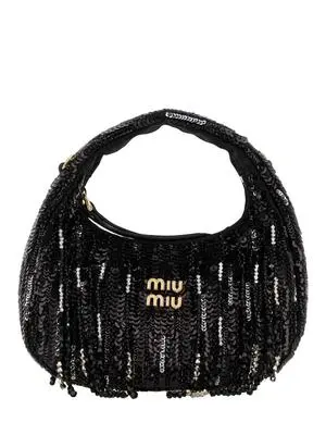 Miu Miu Sequin Handbag - Black