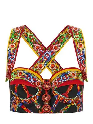 Dolce & Gabbana Carretto' Bustier Top - Multicolor