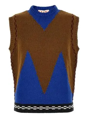 Marni Marni Men M-Shaped Intarsia Vest Multicolor