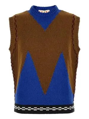 Marni Intarsia Wool Vest - Multicolor