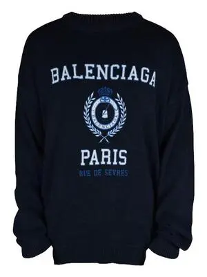 Balenciaga Knit Logo Sweater - Blue