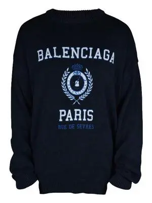Balenciaga Knit Logo Sweater - Blue